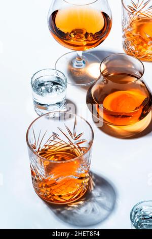 Strong alcoholic drinks, hard liquors, spirits and distillates in ...