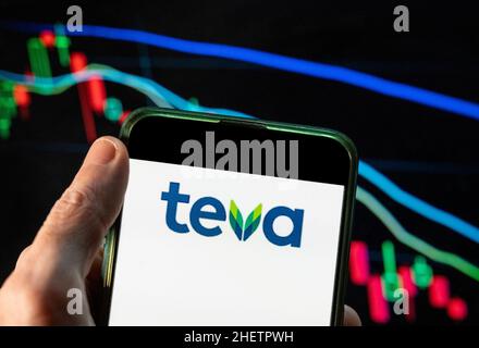 A Teva Pharmaceutical Industries logo is seen on prescription ...