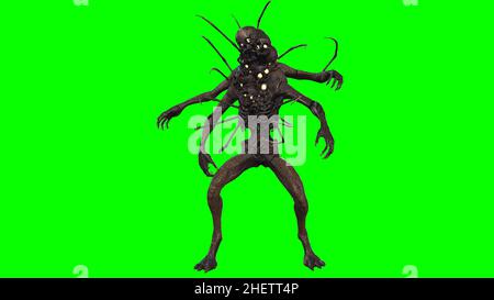 Mythical Demon monster on chromakey background 3d render Stock Photo ...