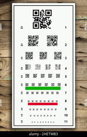 An ophthalmologist doctor points to a vision chart and shows a patient ...