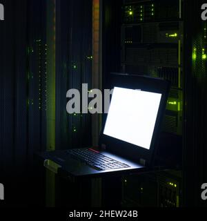 Keyboard Video Mouse KVM Switch in server rack mount Stock Photo - Alamy