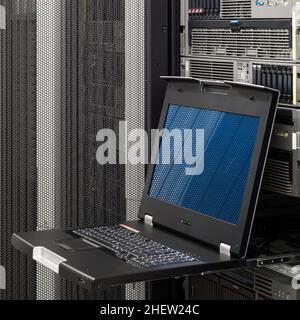Keyboard Video Mouse KVM Switch in server rack mount Stock Photo - Alamy