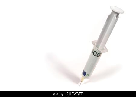 cash infusion for financial crises on white background Stock Photo - Alamy