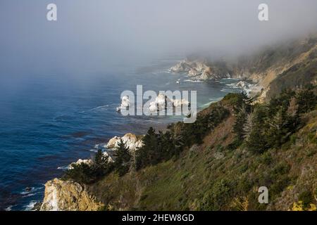 coast between Pfeiffer National Parc and Pacific Valley at Route No. 1 ...