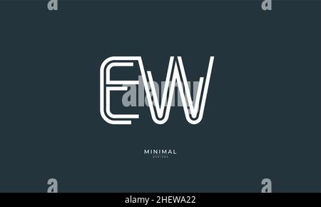 ew e w alphabet letter logo icon combination design with rainbow color ...