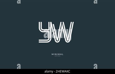 yw y w alphabet letter logo icon combination design with rainbow color ...