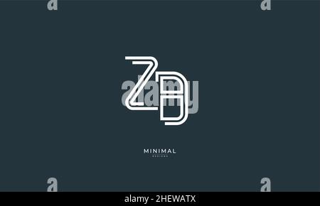 BZ ZB letter design logo logotype icon concept with serif font and ...