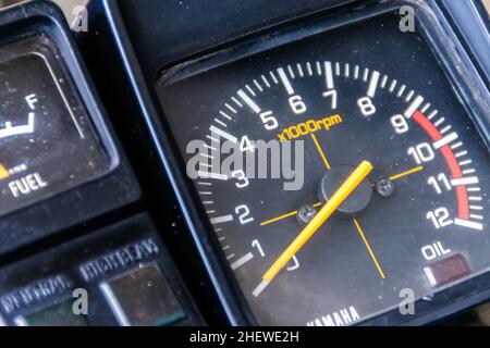 Photograph of a motorcycle instrument panel Stock Photo - Alamy