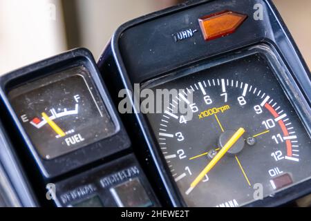 Photograph of a motorcycle instrument panel Stock Photo - Alamy
