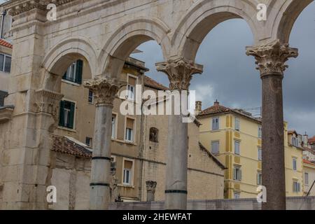 Peristil, ancient colonnade in Split, Croatia Stock Photo - Alamy