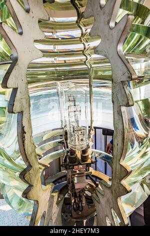 A close-up view of the Fresnel Lens Optical Landing System (FLOLS) on ...