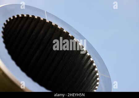 Big gun. Rifled weapons. A section of the gun barrel with rifling ...