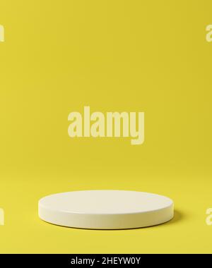 A 3d rendering of a computer display mock-up with a blank white screen ...