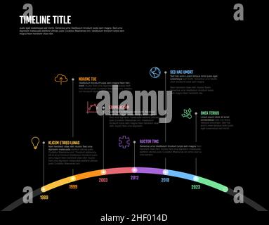 Vector black Infographic Company Milestones curved Timeline Template ...