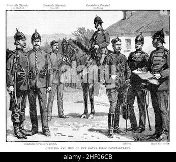 Officers and men of the Royal Irish Constabulary, RIC, in the 19th ...