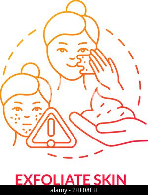 Exfoliate concept icon. Facial procedure. Moisturizing product ...