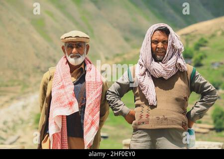 Gilgit, Pakistan - June 09, 2018: Group of an Pakistani Men smiling and ...
