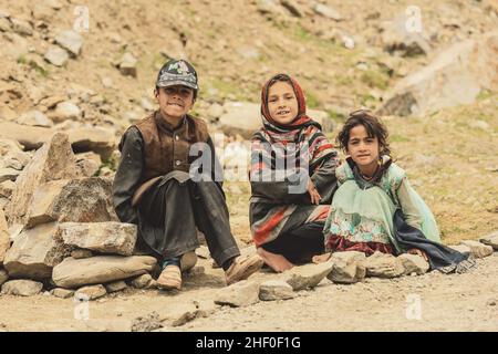 Gilgit Baltistan, Pakistan - June 08, 2020: Poor Children with the ...
