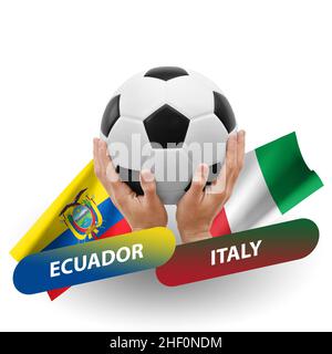 Italy vs. Ecuador Soccer Match - Leather balls in Italy and Ecuador ...