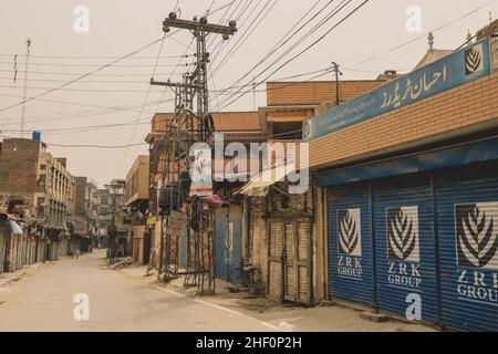 Daily Life View to the Peshawar City Center Empty Streets with No ...