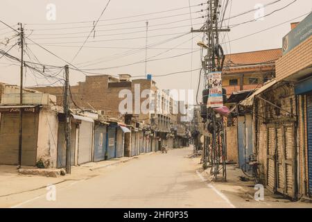 Daily Life View to the Peshawar City Center Empty Streets with No ...