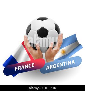 Argentina and France soccer match - Tournament 2022 - 3D illustration ...