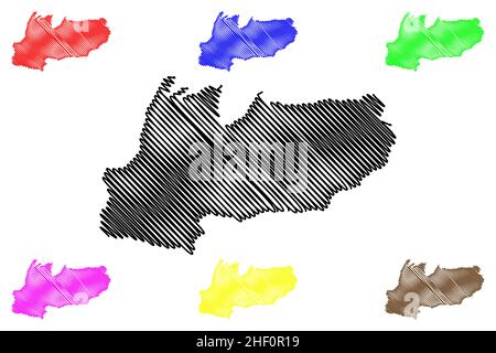 West Khasi Hills district (Meghalaya State, Republic of India) map ...
