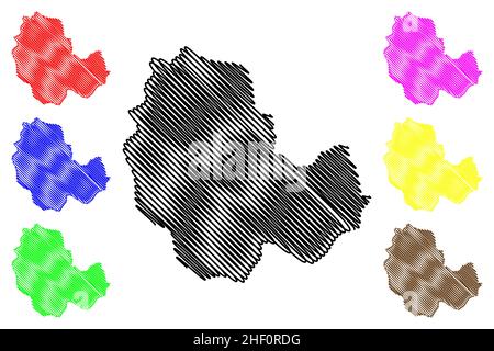 Siang district (Arunachal Pradesh State, Republic of India) map vector ...