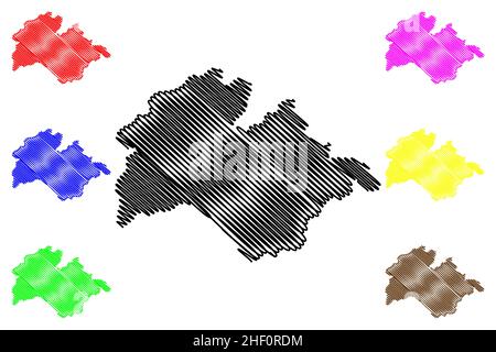 Karbi Anglong district (Assam State, Republic of India) map vector ...