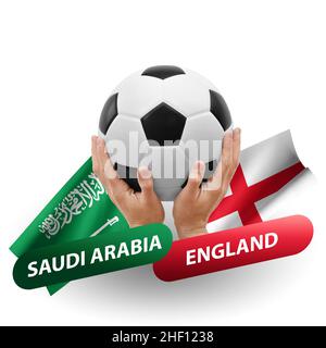 England vs. Saudi Arabia Soccer match - Soccer balls in England and ...