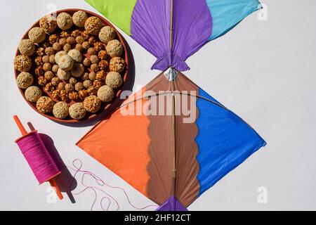 Tasty Assorted sankranti sweets. Til laddu, peanut, amaranth, sesame ...