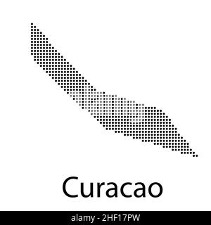 Curacao map. Just a simple border map. Shape of the country. Flat blank ...