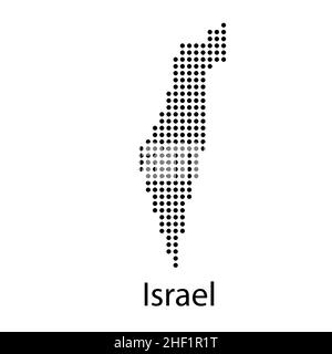 Israel - solid black outline border map of country area. Simple flat ...