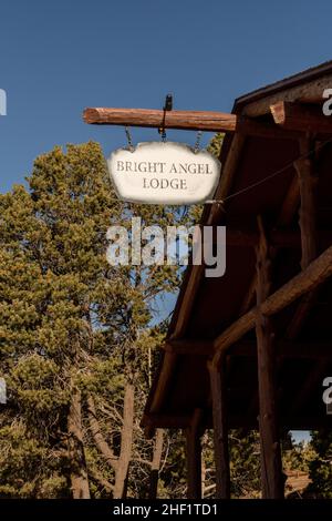 The Bright Angel Lodge, built in 1936, is an iconic structure located ...