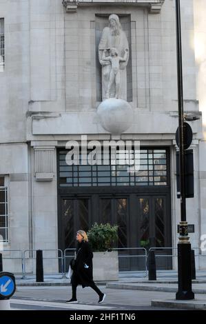 LONDON- A controversial statue by sculptor Eric Gill at the BBC ...