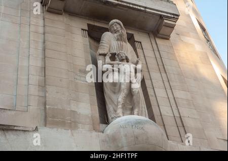 LONDON- A controversial statue by sculptor Eric Gill at the BBC ...
