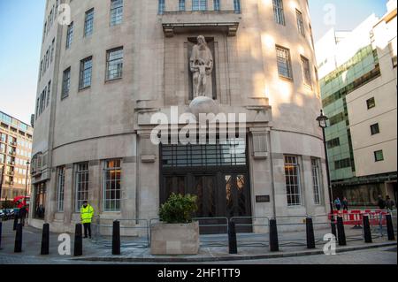LONDON- A controversial statue by sculptor Eric Gill at the BBC ...