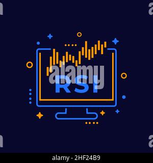 RSI indicator, Relative Strength Index vector art Stock Vector Image ...