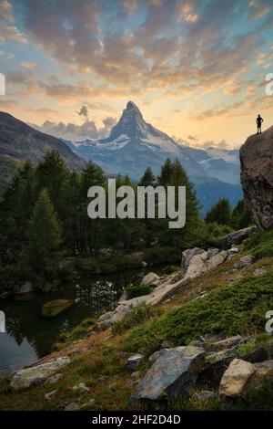 Matterhorn in Zermatt during sunset Stock Photo - Alamy