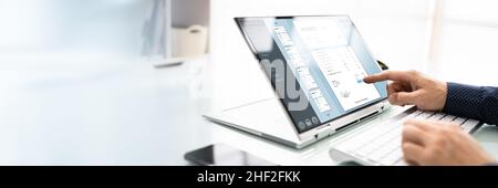 E Invoice On Laptop. Online Electronic Bill Management Stock Photo - Alamy