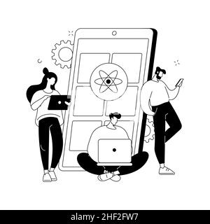 React native mobile app abstract concept vector illustration Stock ...