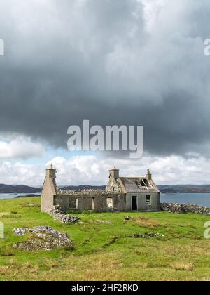 Ruins of an old croft house, Cromore, Isle of Lewis, Scotland, UK Stock ...