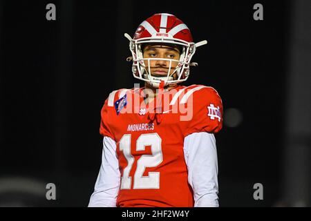 Mater Dei Monarchs quarterback Elijah Brown (12) during a high school ...