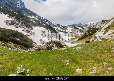 Snow patches in Durmitor national park, Montenegro Stock Photo - Alamy