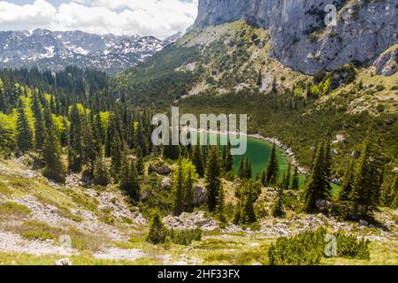 Aerial view of Jablan lake in Durmitor mountains, Montenegro Stock ...