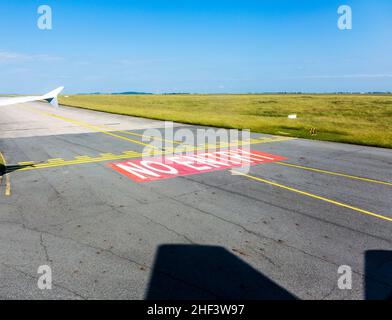 no entry sign at the runway at Charles de Gaulle Stock Photo - Alamy