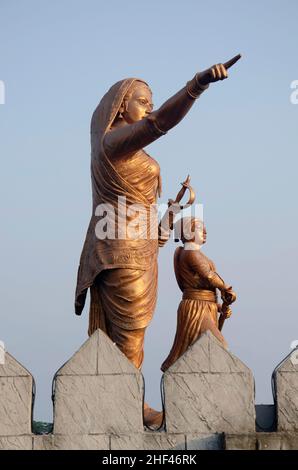 Statues of Maratha King Shivaji Maharaj and Buddha and statue of Dr ...