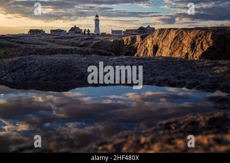 Sunset in Scituate Lighthouse, Massachusetts Stock Photo - Alamy