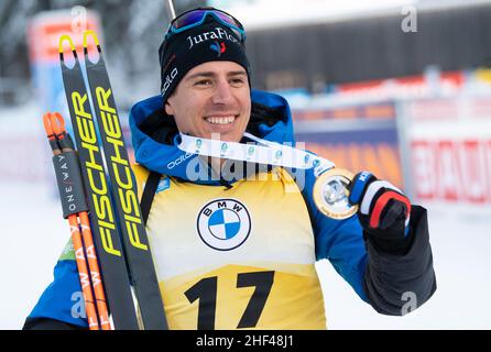 Winner Quentin Fillon Maillet of France competes during the men's 10km ...