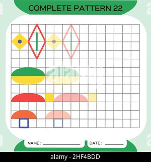 Repeat Pattern, Puzzle. Copy Picture. Special for preschool kids ...